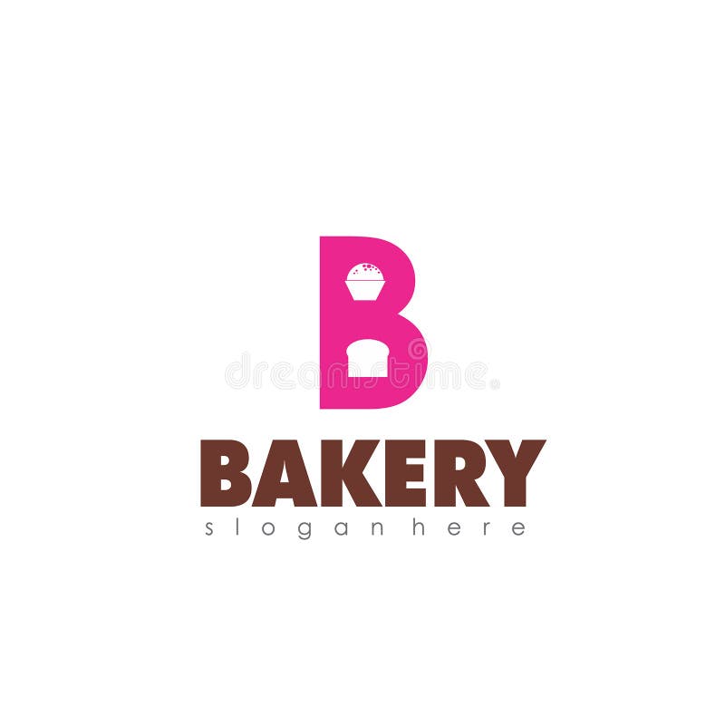 Letter B Logo with Bread and Cake Symbol Stock Illustration ...