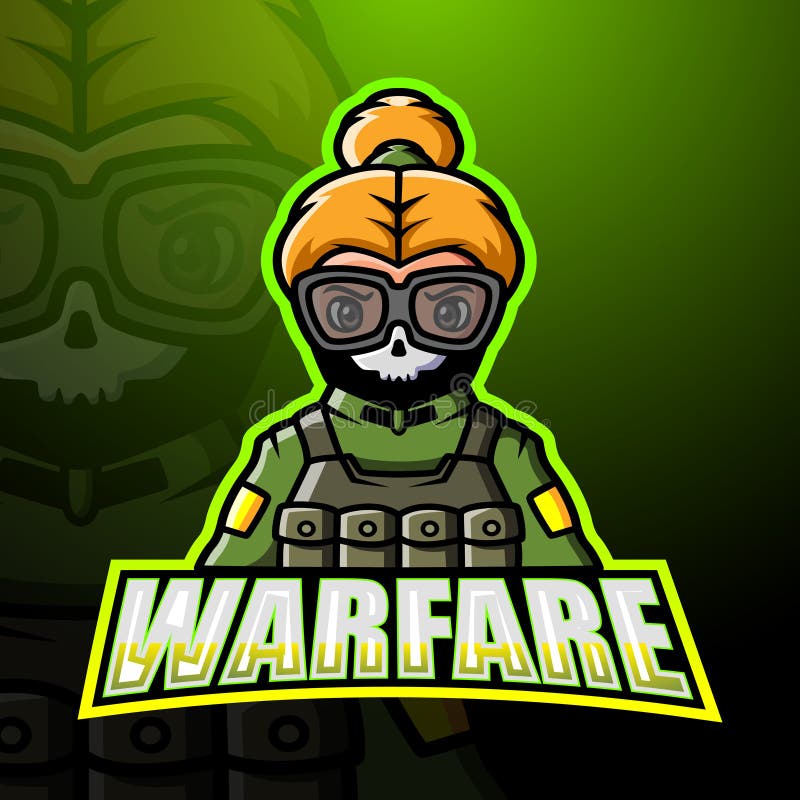 Warfare Mascot Esport Logo Design Stock Vector - Illustration of ...