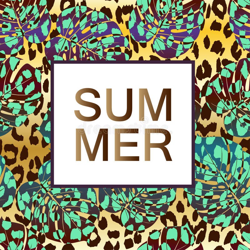 Tropic Summer Flyer Banner Frame Design Copy Space Stock Vector ...