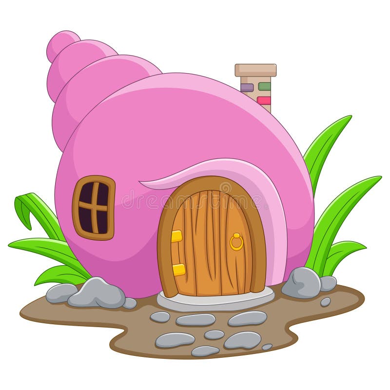 Cartoon Fairy House in the Shape of a Shell Stock Vector - Illustration ...