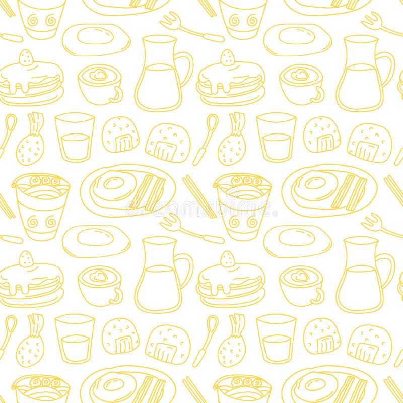 Abstract Breakfast Theme Pattern, Seamless Pattern. Stock Vector ...