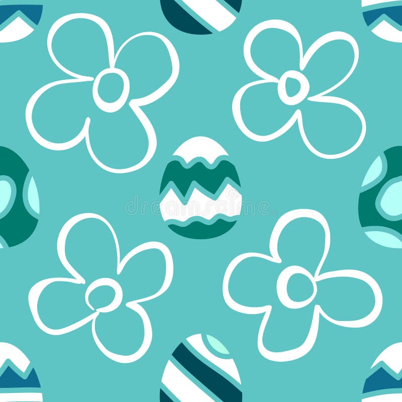 Egg Easter Holiday Pattern, Happy Easter Day Theme Pattern, Vector ...