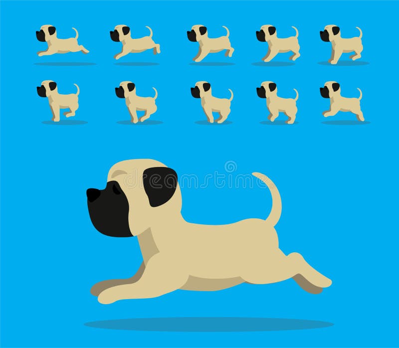 Animal Animation Sequence Dog Mastiff Cartoon Vector Stock Vector ...