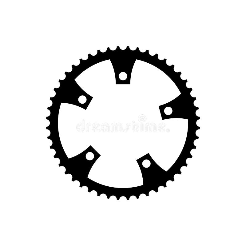 Simple Flat Monochrome Bicycle Sprocket Icon. Chainrings, Bike Gear ...