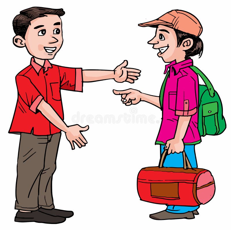 Happy Two Friends Meets Each Other Stock Vector - Illustration of group ...