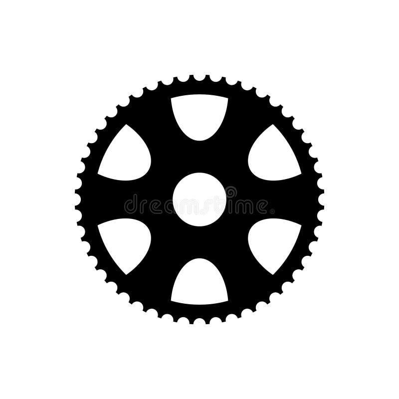 Simple Flat Monochrome Bicycle Sprocket Icon. Chainrings, Bike Gear ...