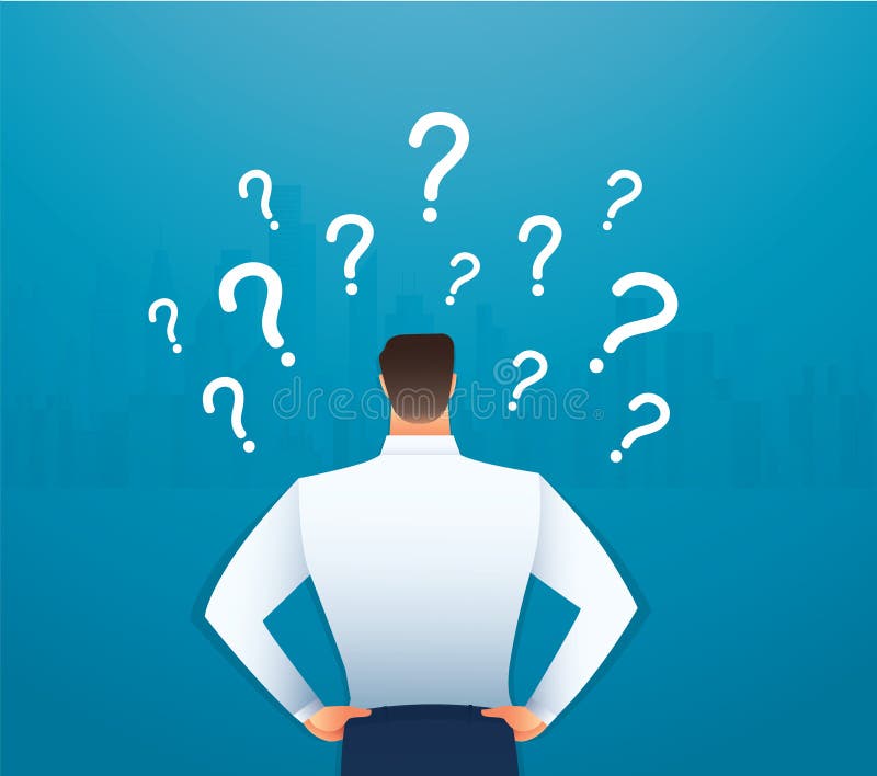 Back View Businessman Looking Question Marks Stock Illustrations – 5 ...