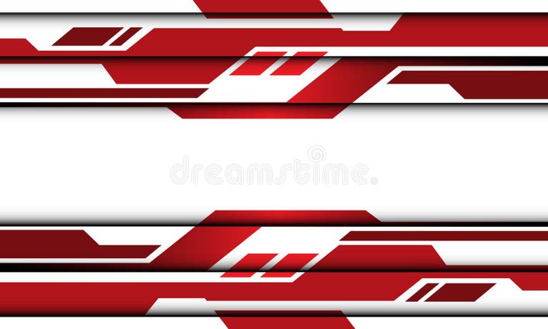 Abstract Red Tone Geometric Cyber Circuit on White Blank Space Design ...