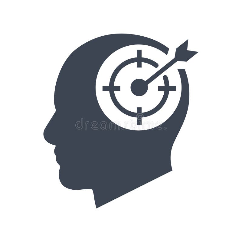 Thinking about Target Icon, Brain Goal Target Neon Icon Stock Vector ...