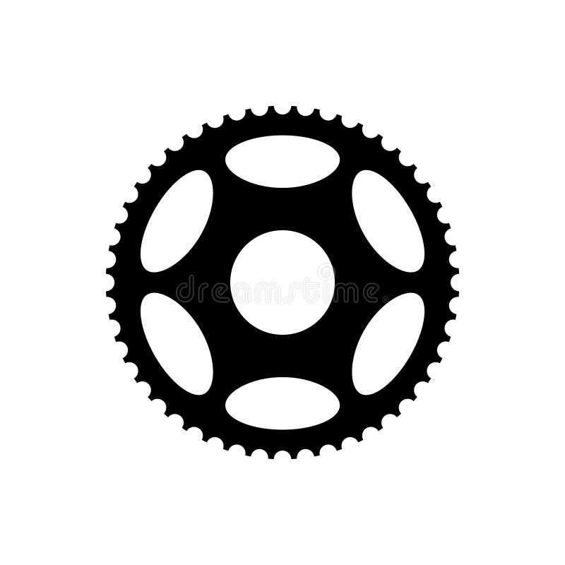 Simple Flat Monochrome Bicycle Sprocket Icon. Chainrings, Bike Gear ...