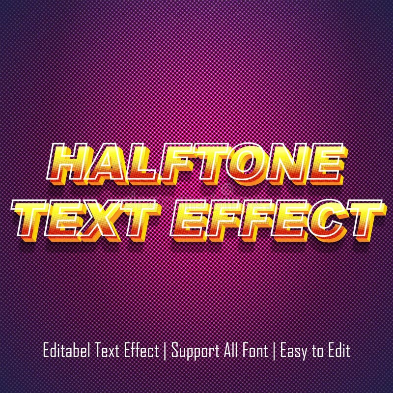 Futuristic Halftone Text Effect. Editable Text Stock Illustration - Illustration of ...