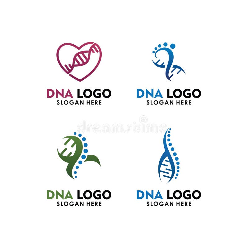 People DNA Logo Design Vector Template Collection Stock Vector ...