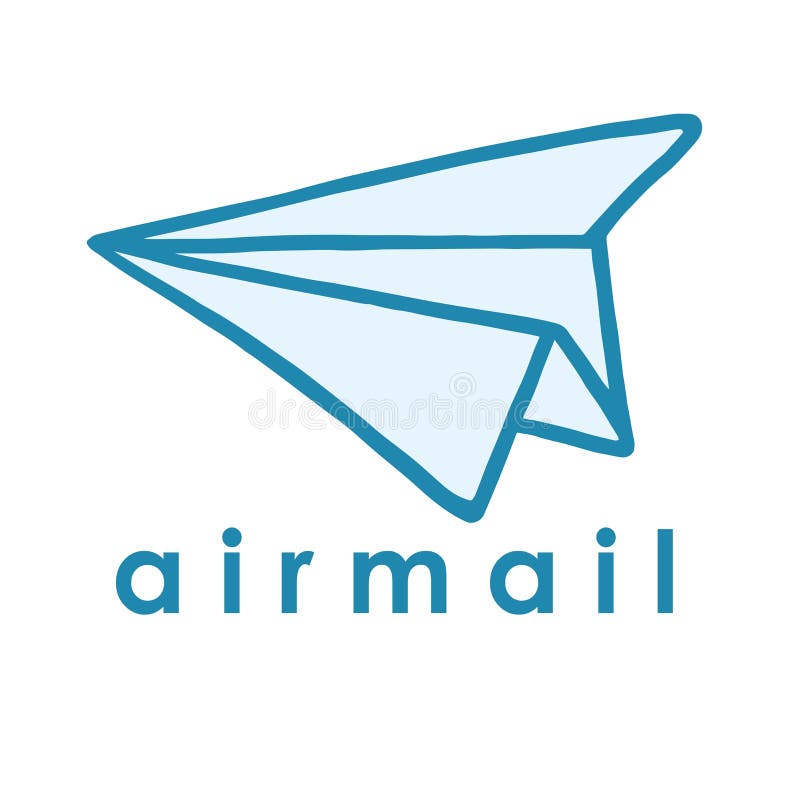 Airmail Paper Plane Logo Design Vector Illustration Stock Vector ...