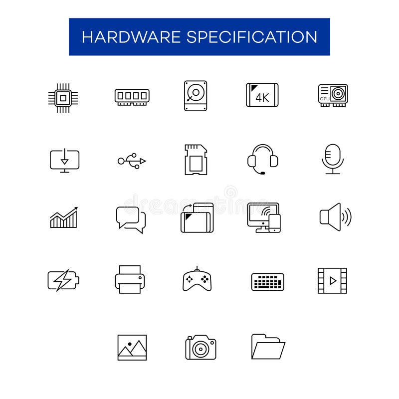 Collection of Electronic Device Hardware Icons. Appropriate for the ...