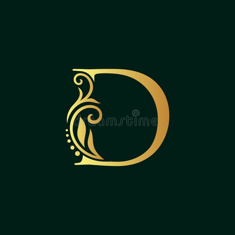 Classy Gold Letter D Logo Icon . Initial Letter D Design Vector Luxury ...