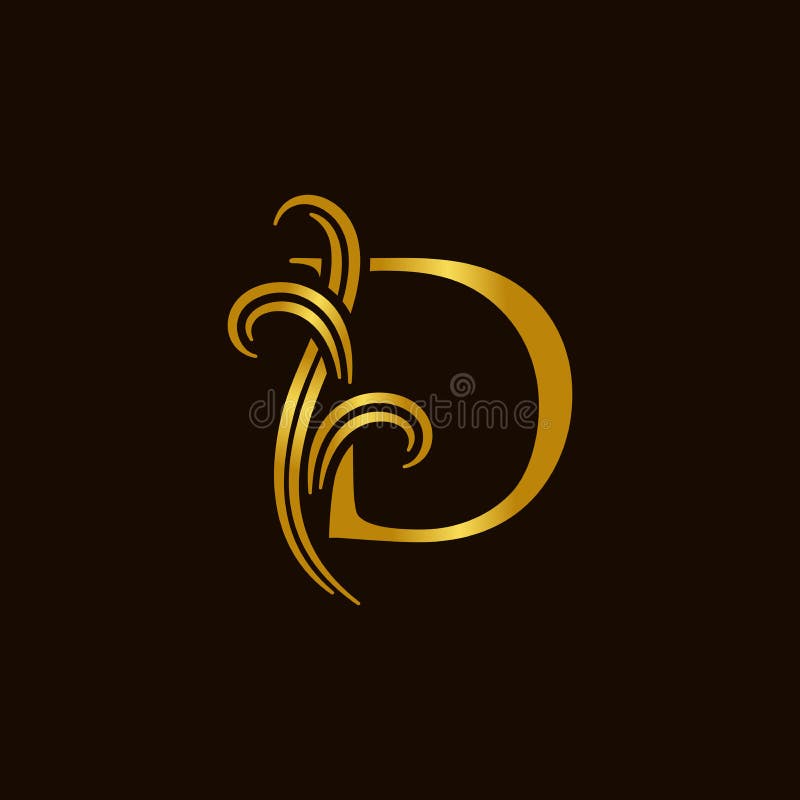 Luxury Initial D in Golden Color Stock Vector - Illustration of elegant ...