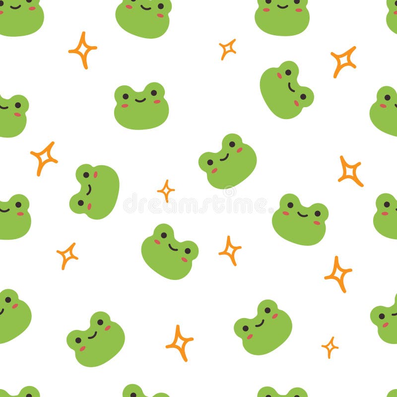 Seamless Pattern Hand Drawn Cute Frog with Pastel Background. for ...
