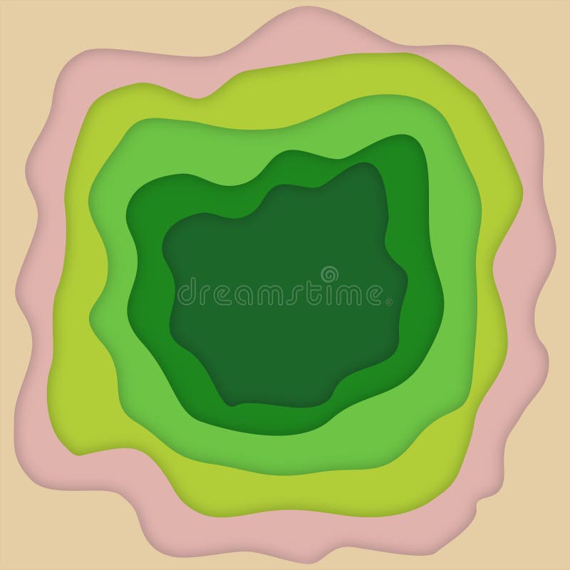 Paper Cut 3D Relief Colorful Stock Vector - Illustration of elevation ...