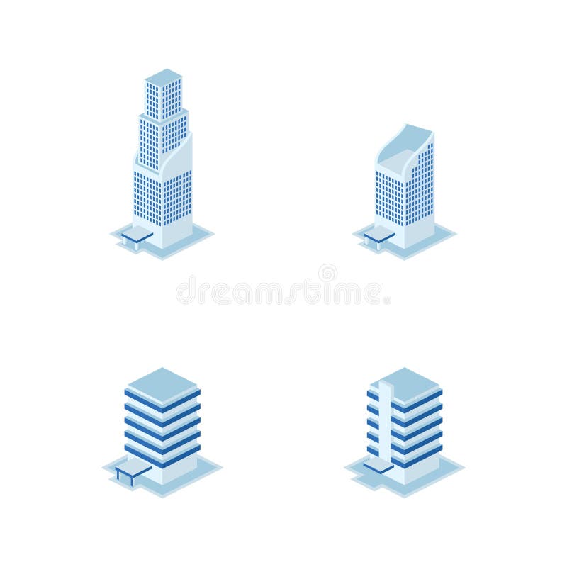 Modern Tower Building Set - Tower, Apartment, Urban Constructions, City ...