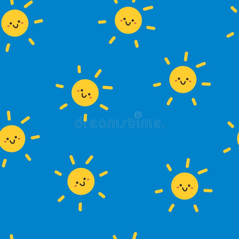 Seamless Pattern Weather with Cute Icon for Fabric Print, Textile, Gift ...