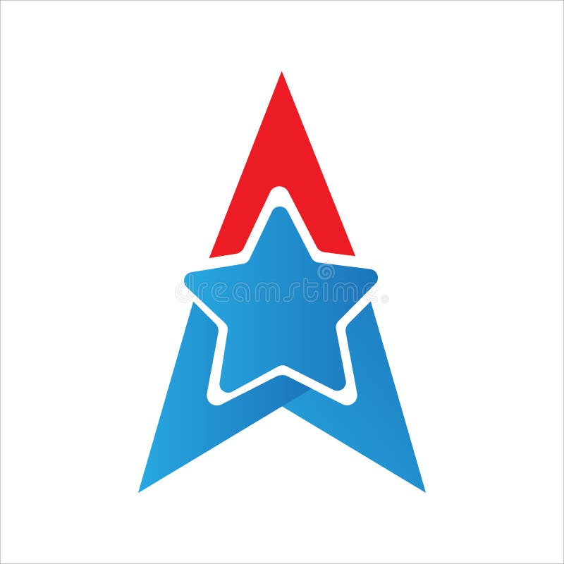 Navigation and Star Icon, Gradient Style Icon Stock Vector ...