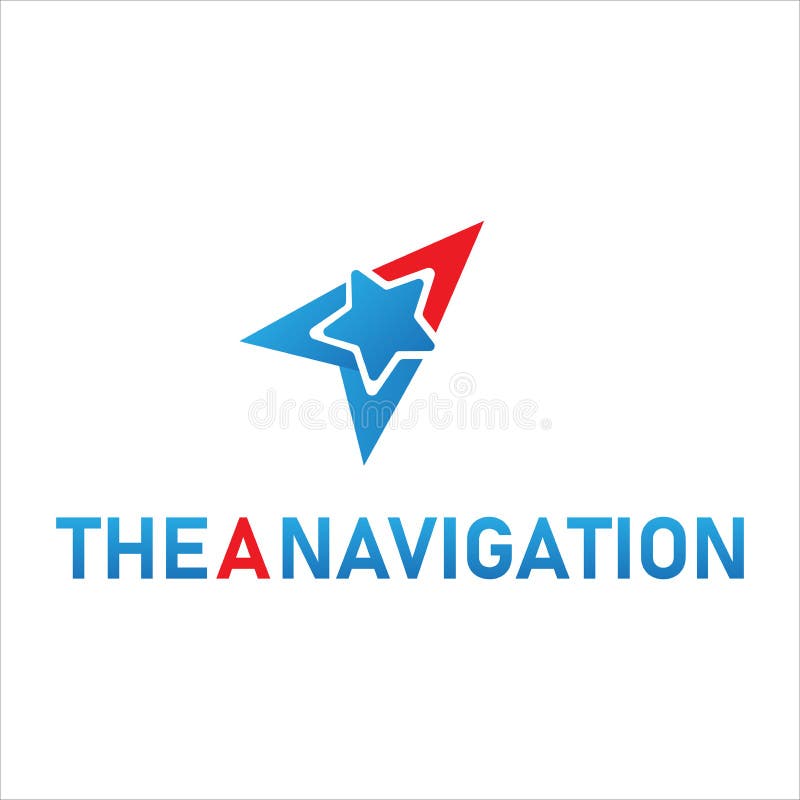 Navigation and Star Icon, Gradient Style Icon Stock Illustration ...