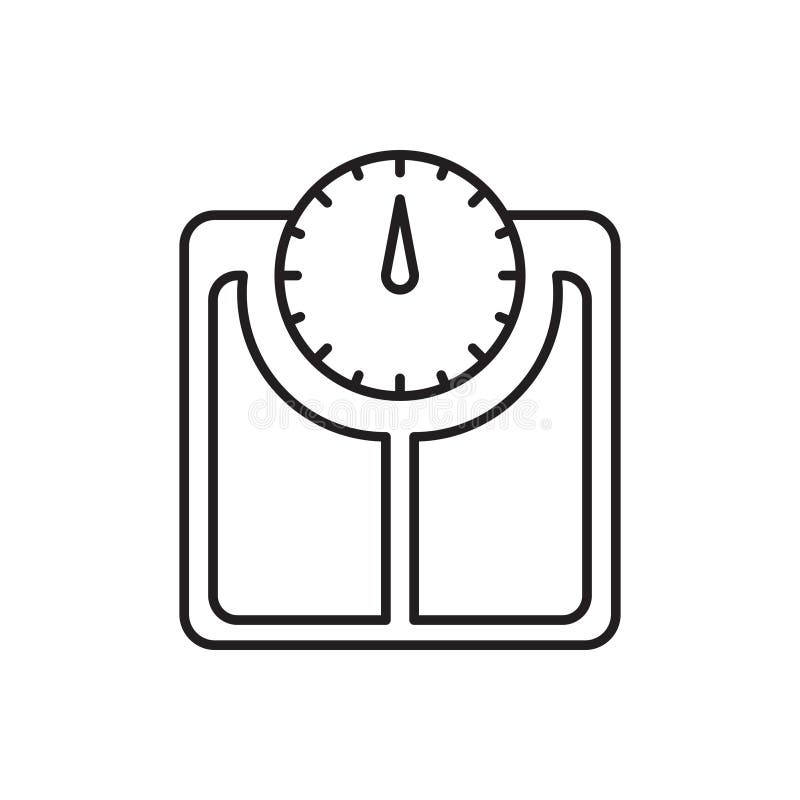 Weight Scale Icon Outline Vector. Isolated on White Background Stock ...