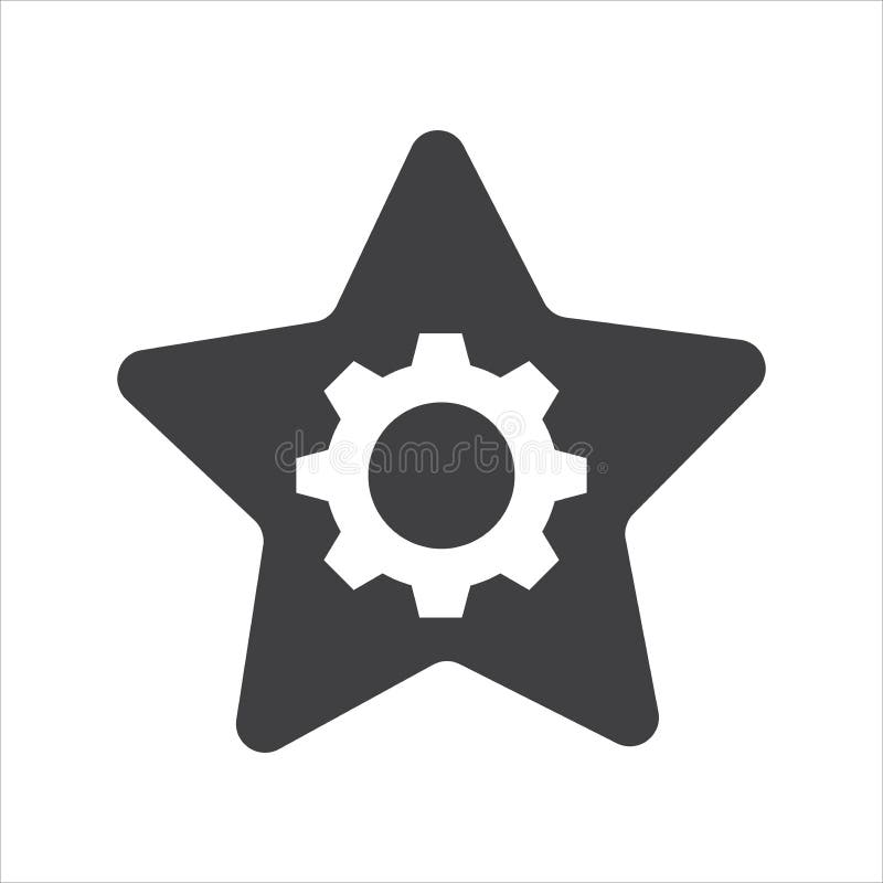 Star with Setting Icon Concept. Flat Design Style Icon Stock Vector ...
