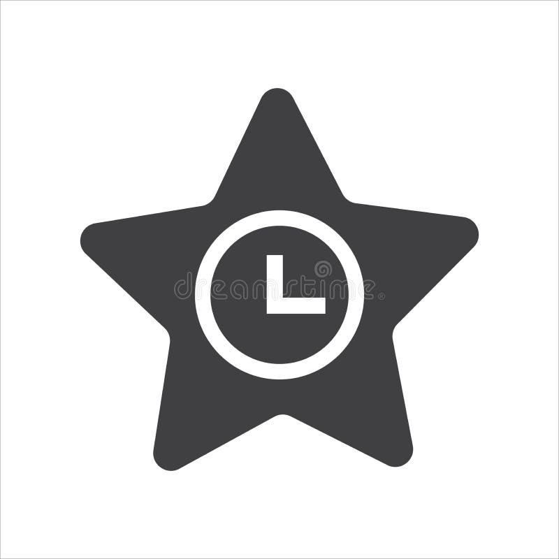 Star with Time Icon Concept. Flat Design Style Icon Stock Vector ...