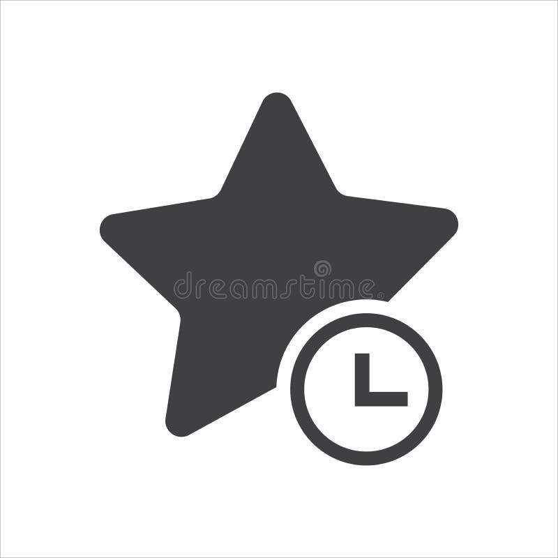Star with Time Icon Concept. Flat Design Style Icon Stock Vector ...