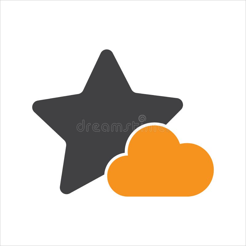 Star Cloud Icon Concept. Flat Design Style Icon Stock Vector ...