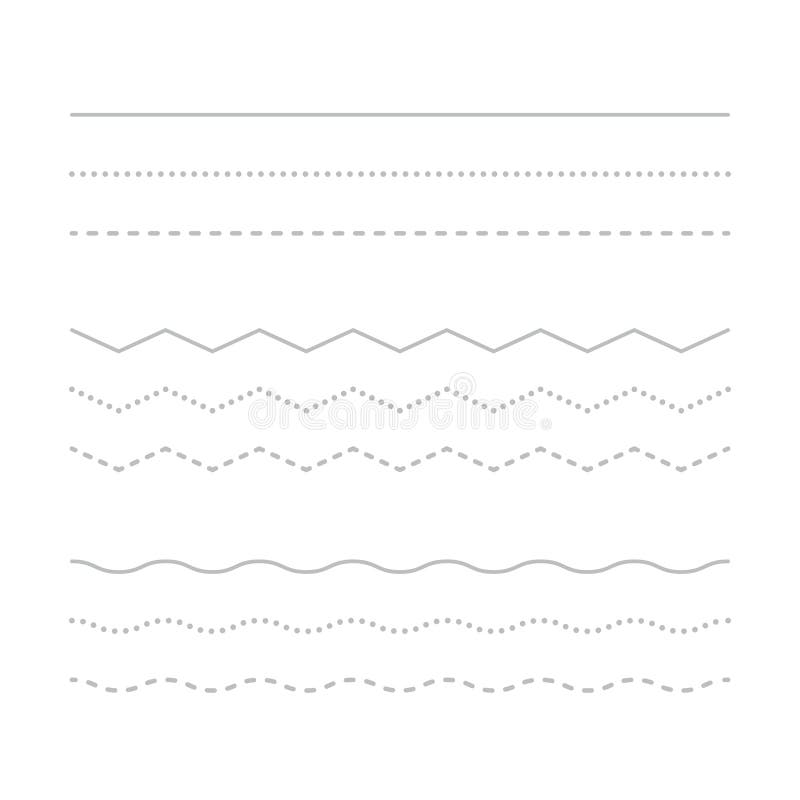Line Vector Set, Solid Line, Dotted, Curvy Line Graphic Elements ...