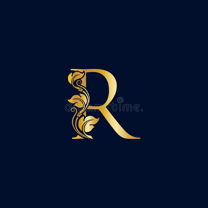 Classy R Letter Gold logo stock illustration. Illustration of floral ...