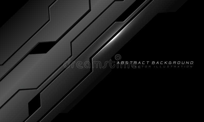 Abstract Grey Metallic Cyber Circuit with Black Blank Space Design ...