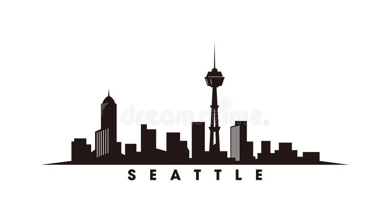 Seattle Skyline and Landmarks Silhouette Vector Stock Vector ...