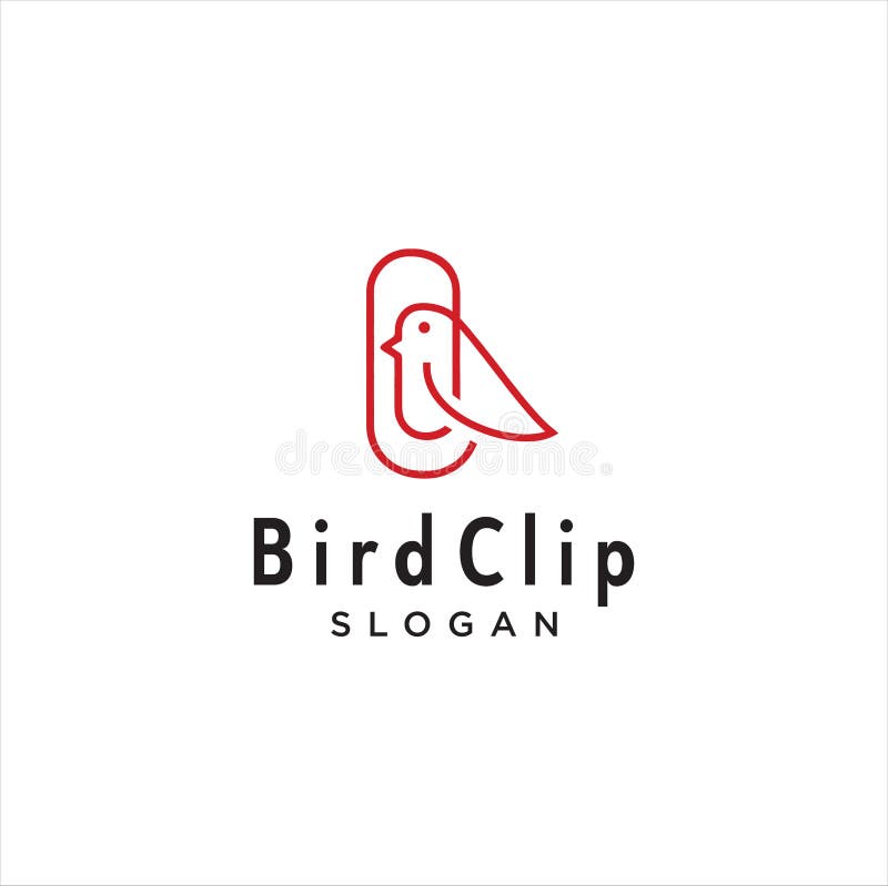 Bird Clip Logo Idea Icon Design Stock Vector. Animal Paper Clips Logo ...