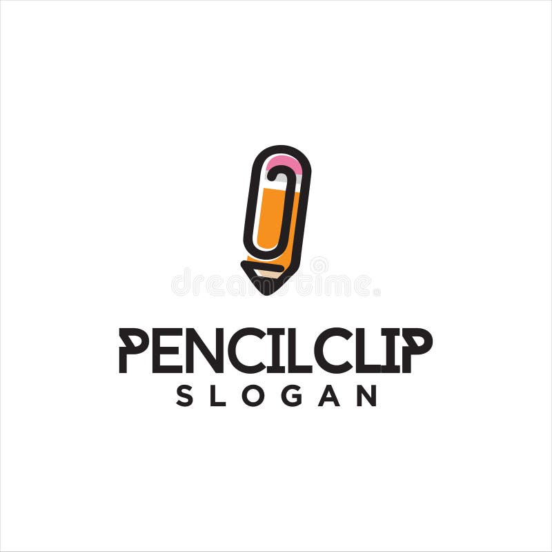 Pencil Clip Logo Logo Idea Icon Design Stock Vector. Pencil Paper Clips ...