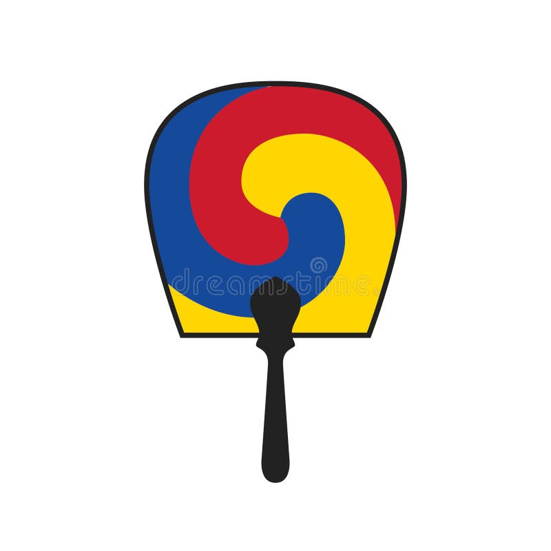 Traditional South Korean Fan Vector Illustration Background Stock ...