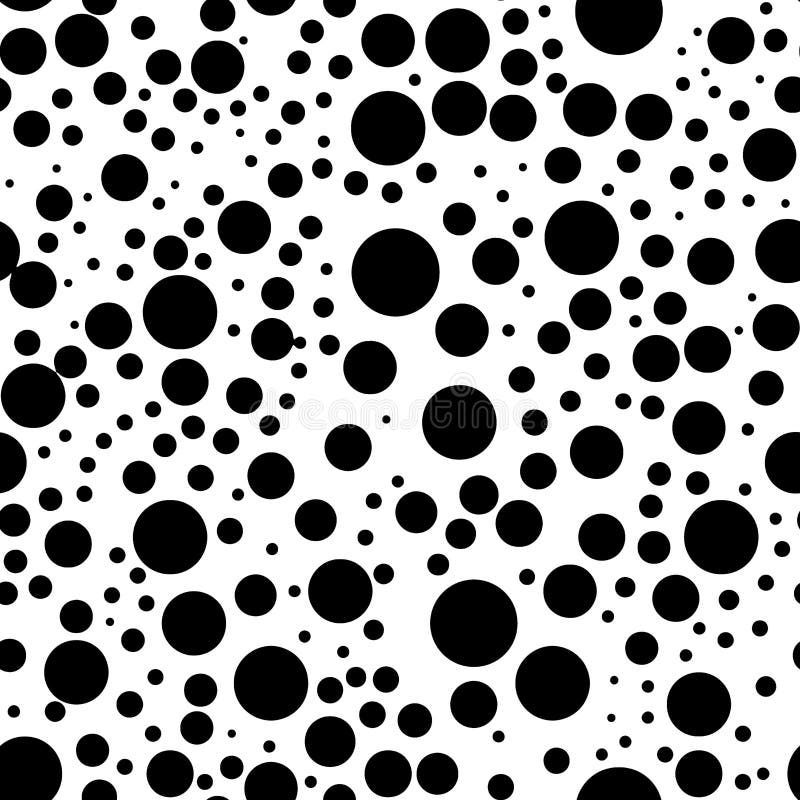 Seamless Black and White Circle Shapes Pattern Vector for Decoration ...