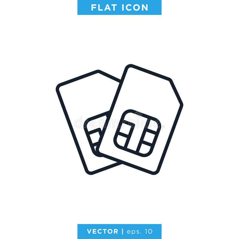 Sim Card Icon Vector Design Template. Editable Stroke Stock Vector ...