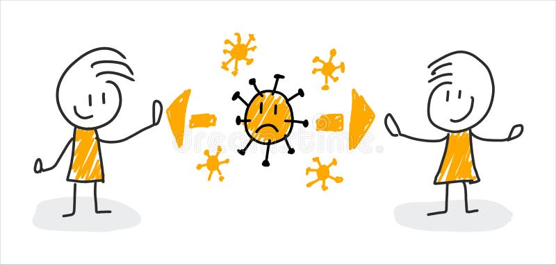 Stick Figures. Covid-19 Coronavirus. Vector. Stock Illustration ...