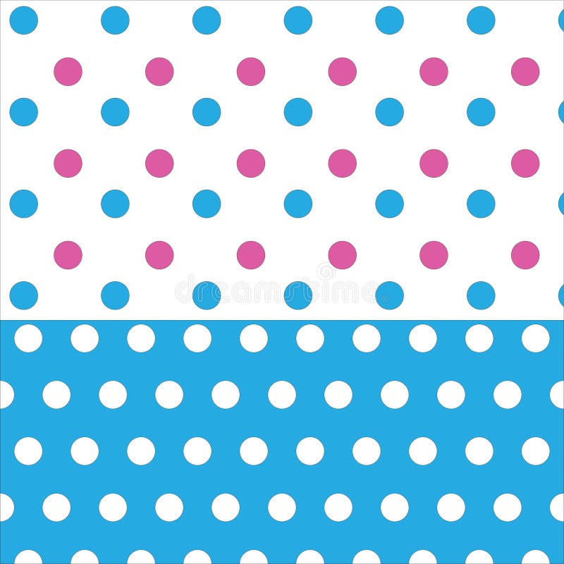 Pink and Sky Blue Dots Pattern. Stock Illustration - Illustration of ...