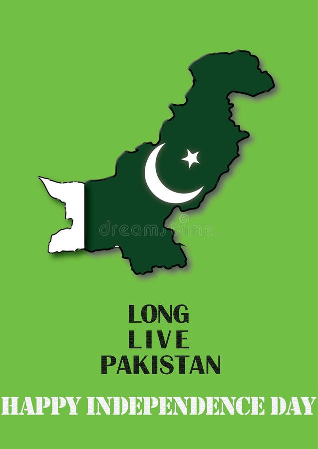 Live Long Pakistan with Green Background Color Independence Day ...
