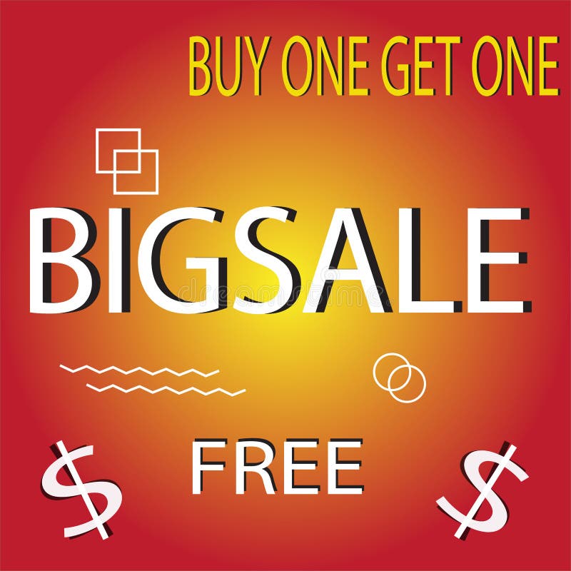 Backround Big Sale Buy One Get One Orange Stock Vector - Illustration ...