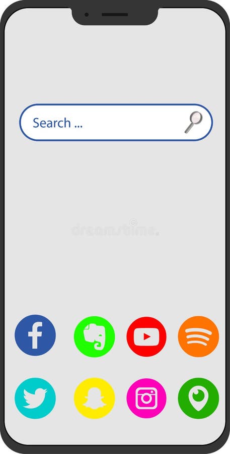 Mobile Phone Front View Display with Payment Gateway Logos Editorial ...