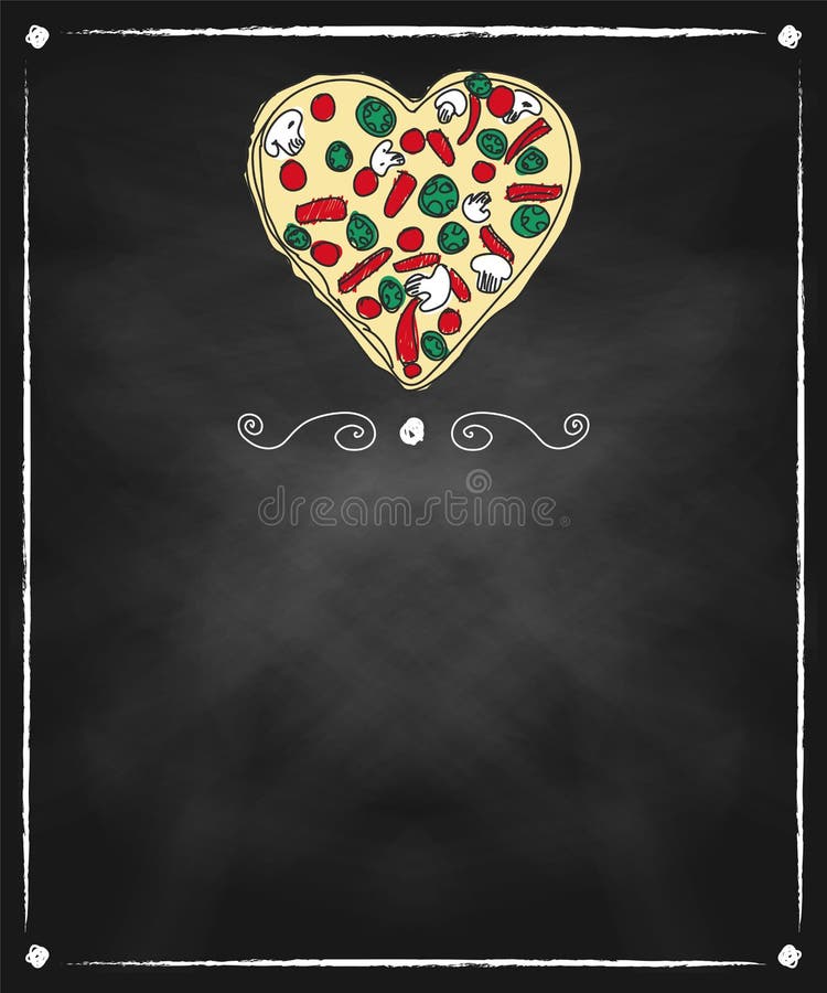 Heart Pizza Drawing