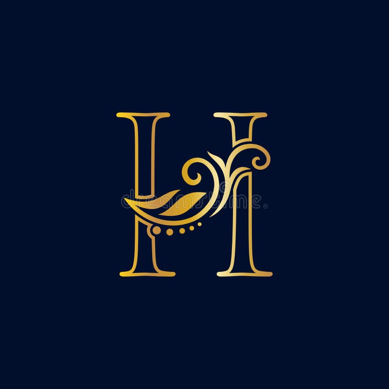 Elegant and Luxury Initial Line H Stock Vector - Illustration of ...