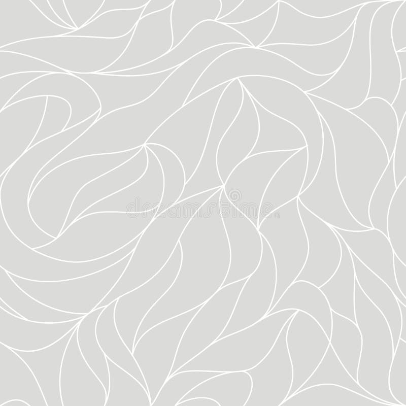 Stylized Petals Pattern with Abstract Curved Lines. Seamless Vector ...