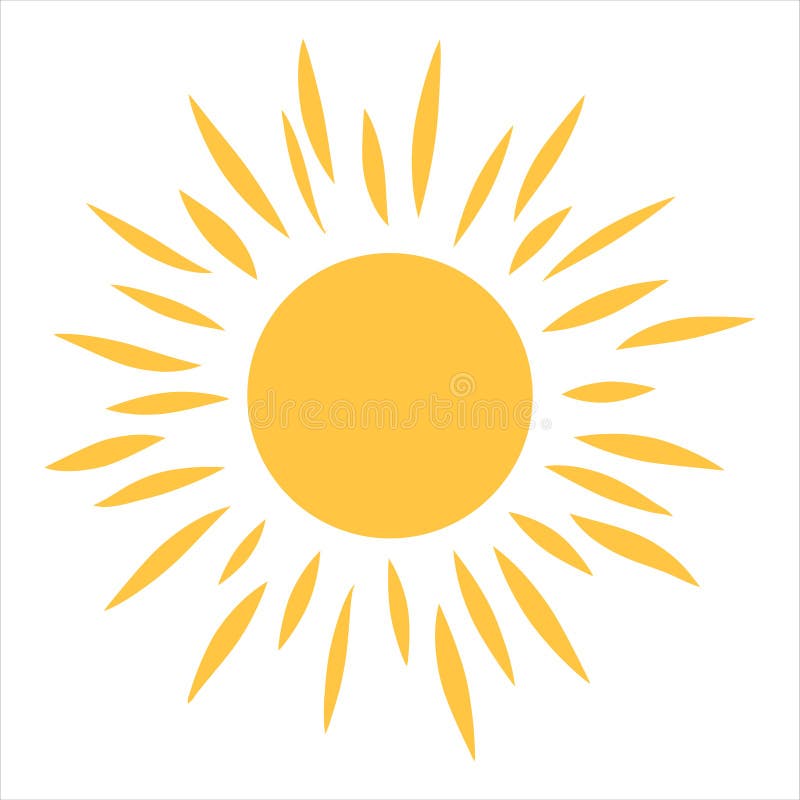 Summer Sun Logo. a Symbol of the Bright Summer Sun Hand Drawn Sun Icon ...