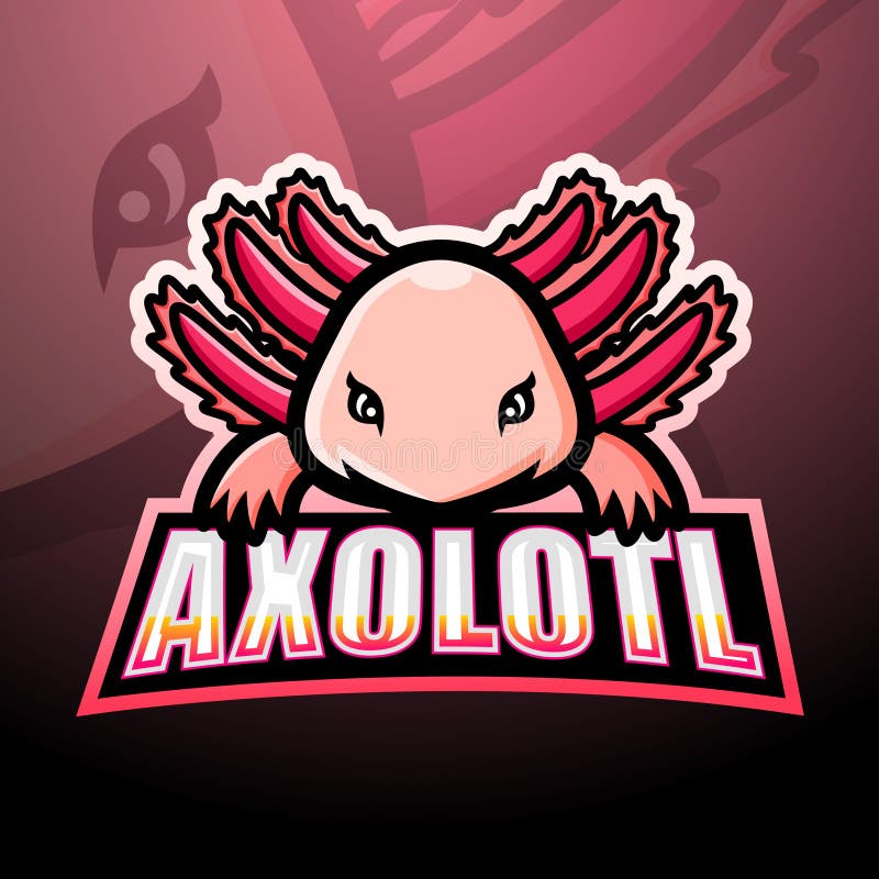 Axolotl Mascot Esport Logo Design Stock Vector - Illustration of little ...